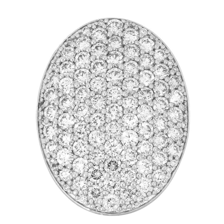 Rounded Dome Shaped Cluster Diamonds Ring Made in 14k White Gold For ...