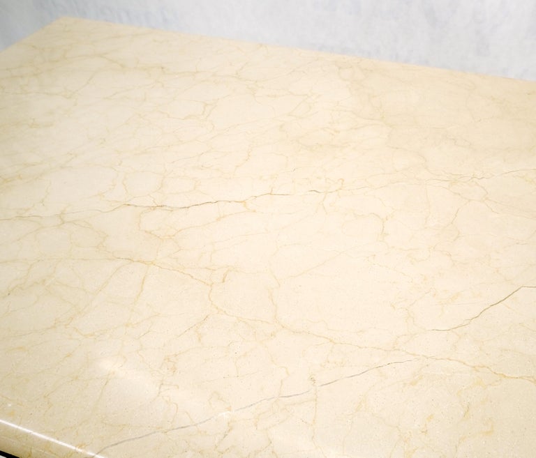 Rounded Edge Marble Top Single Brass Pedestal Base Dining Conference ...