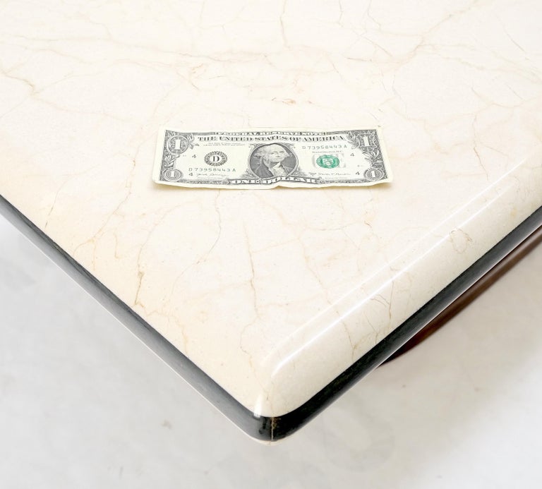 Rounded Edge Marble Top Single Brass Pedestal Base Dining Conference ...