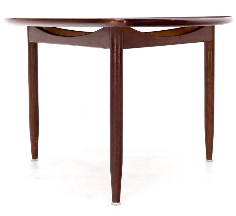 Rounded triangle Shape Teak Danish Modern Side Occasional Table Stand ...