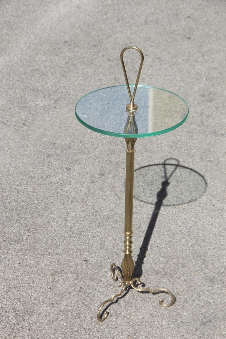 Roung Classic Gueridon Italian Midcentury Design Glass Brass Gold ...