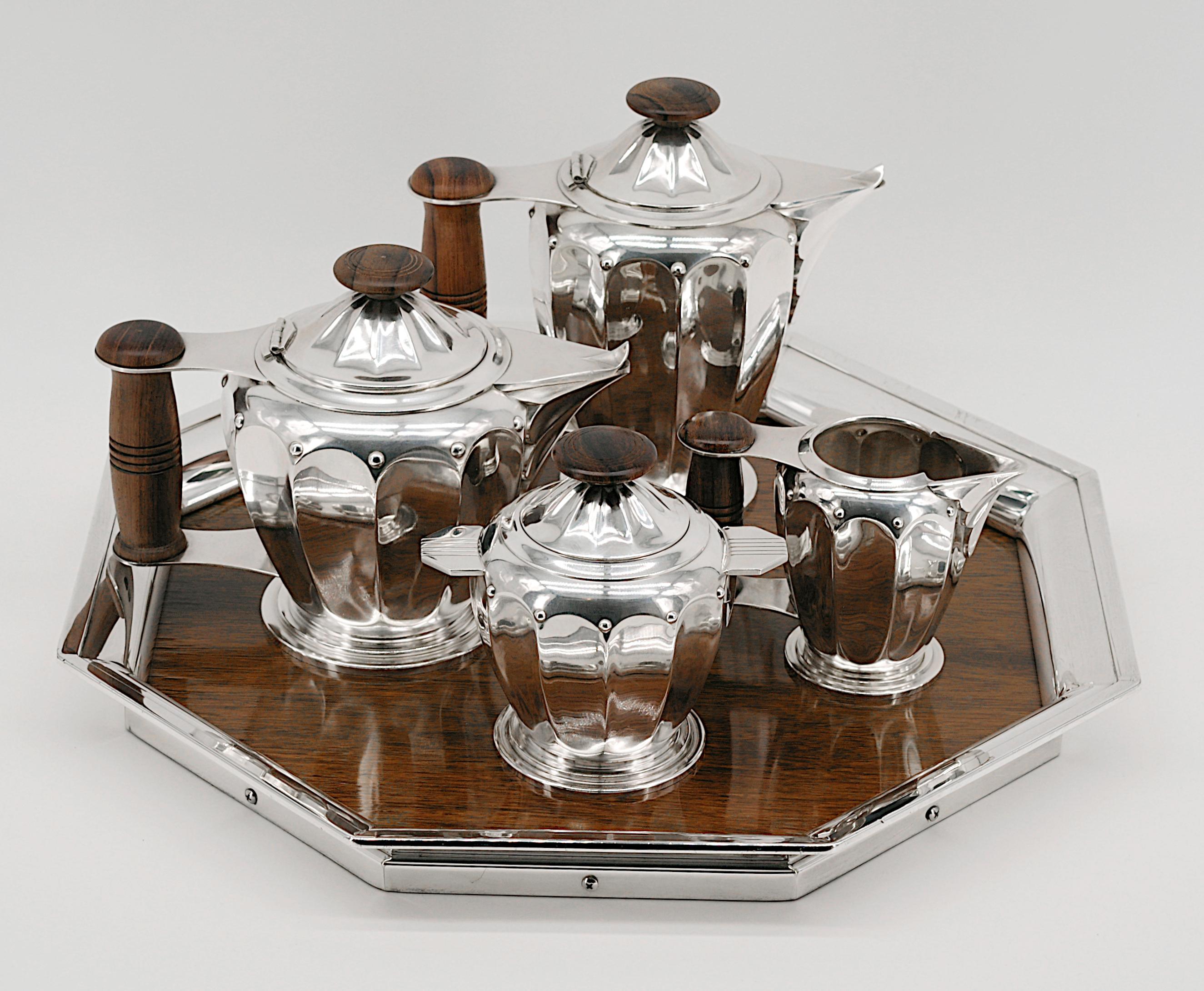 Roux-Marquiand French Art Deco Tea-Coffee Set, 1925 For Sale at 1stDibs