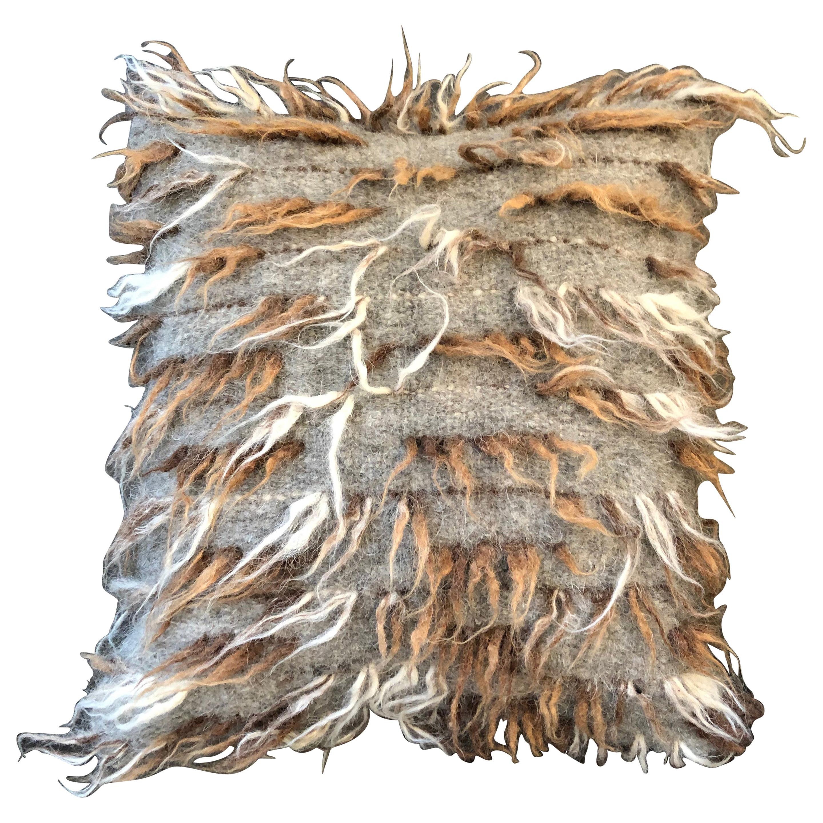 "Unico" Grey and White Wool Pillow by Le Lampade For Sale at 1stDibs