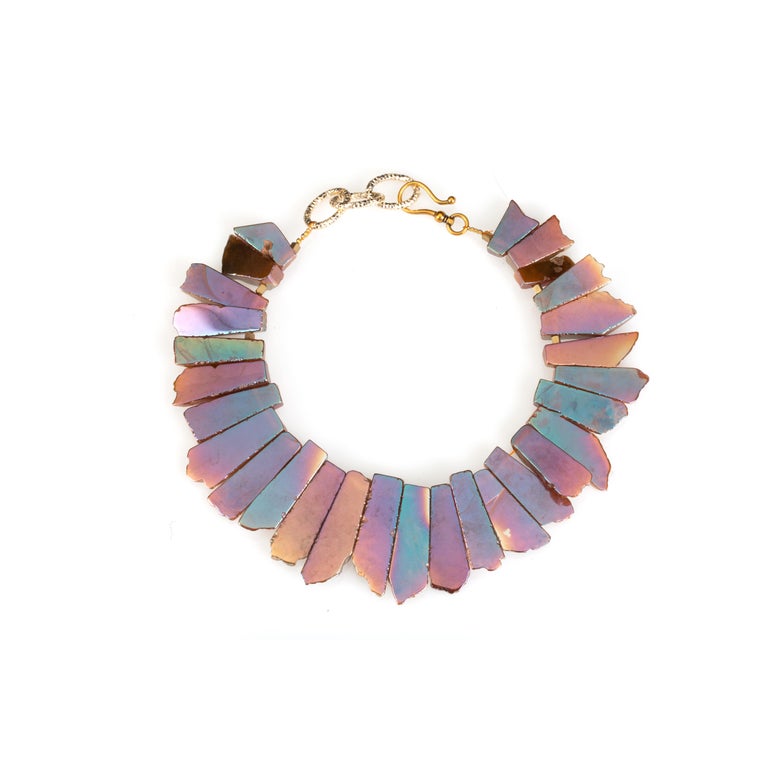 Row Stone Titanium Necklace For Sale at 1stDibs