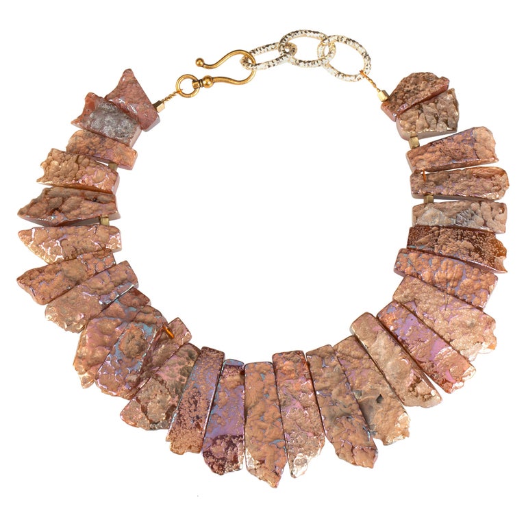 Row Stone Titanium Necklace For Sale at 1stDibs