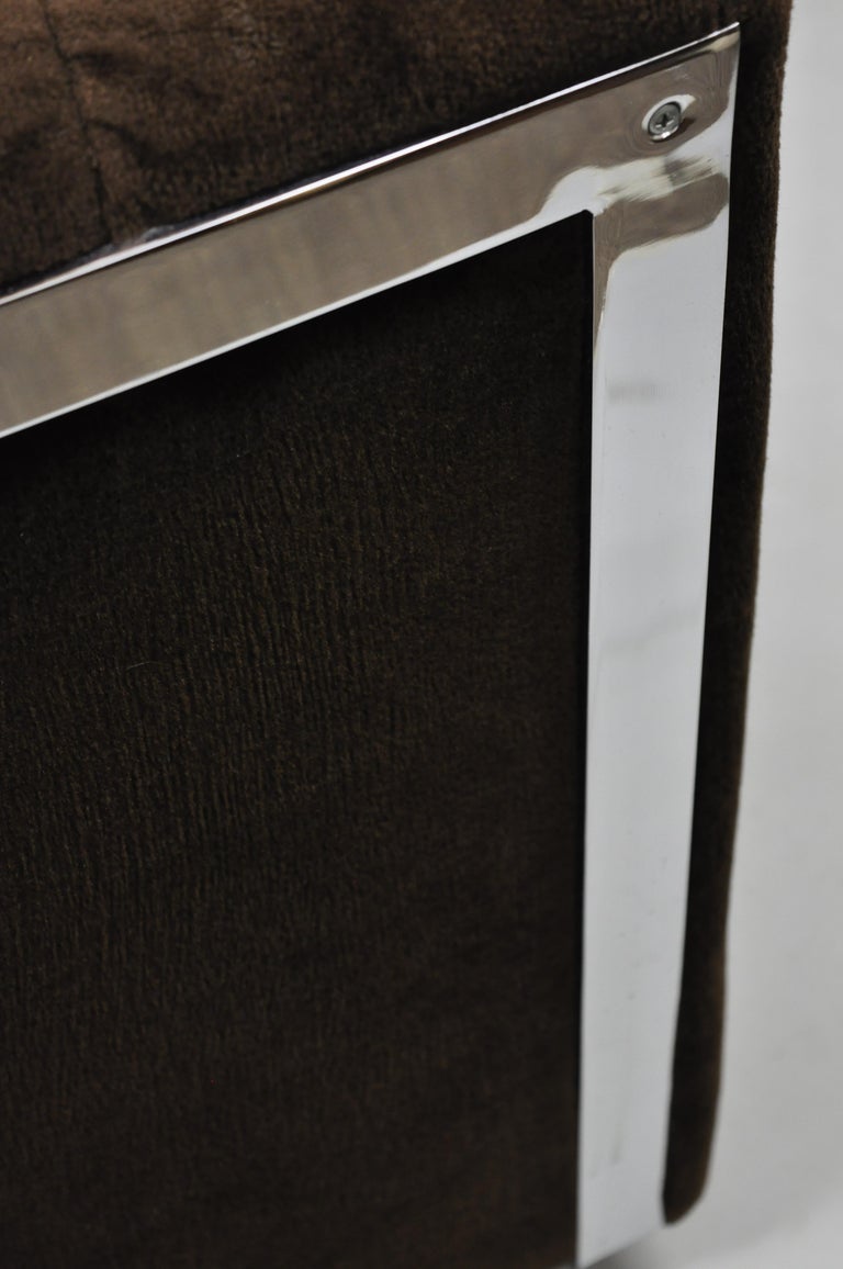 Rowe Mid-Century Modern Chrome Trim Baughman Style Upholstered Club ...