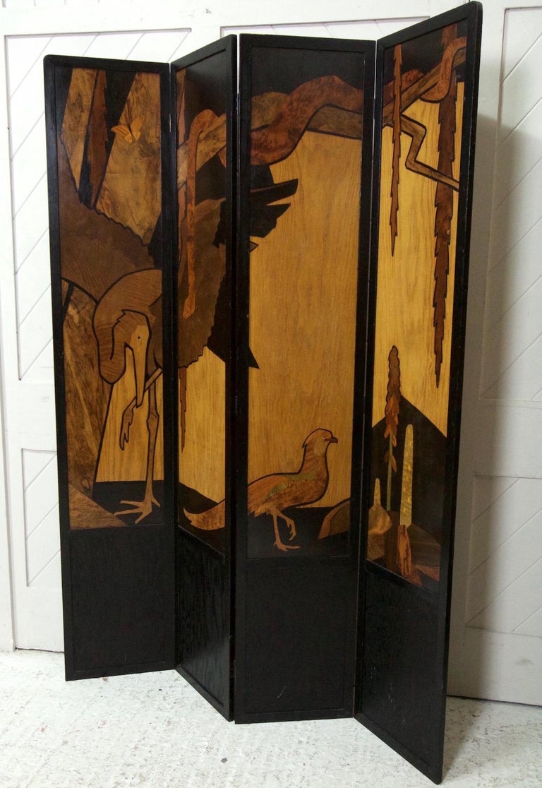 Rowley Gallery 4 Fold Screen, ‘the Jungle’ by William Arthur Chase For ...