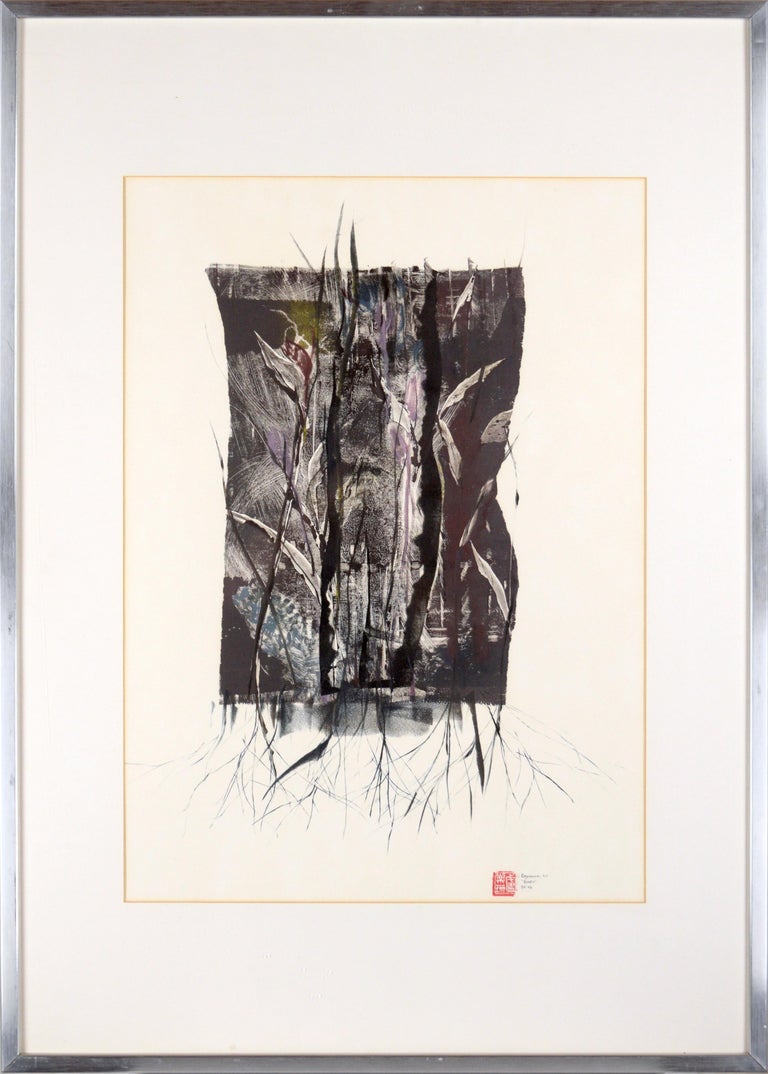 Roxanne Lo - "Roots" Abstract Monoprint in Ink on Paper For Sale at 1stDibs