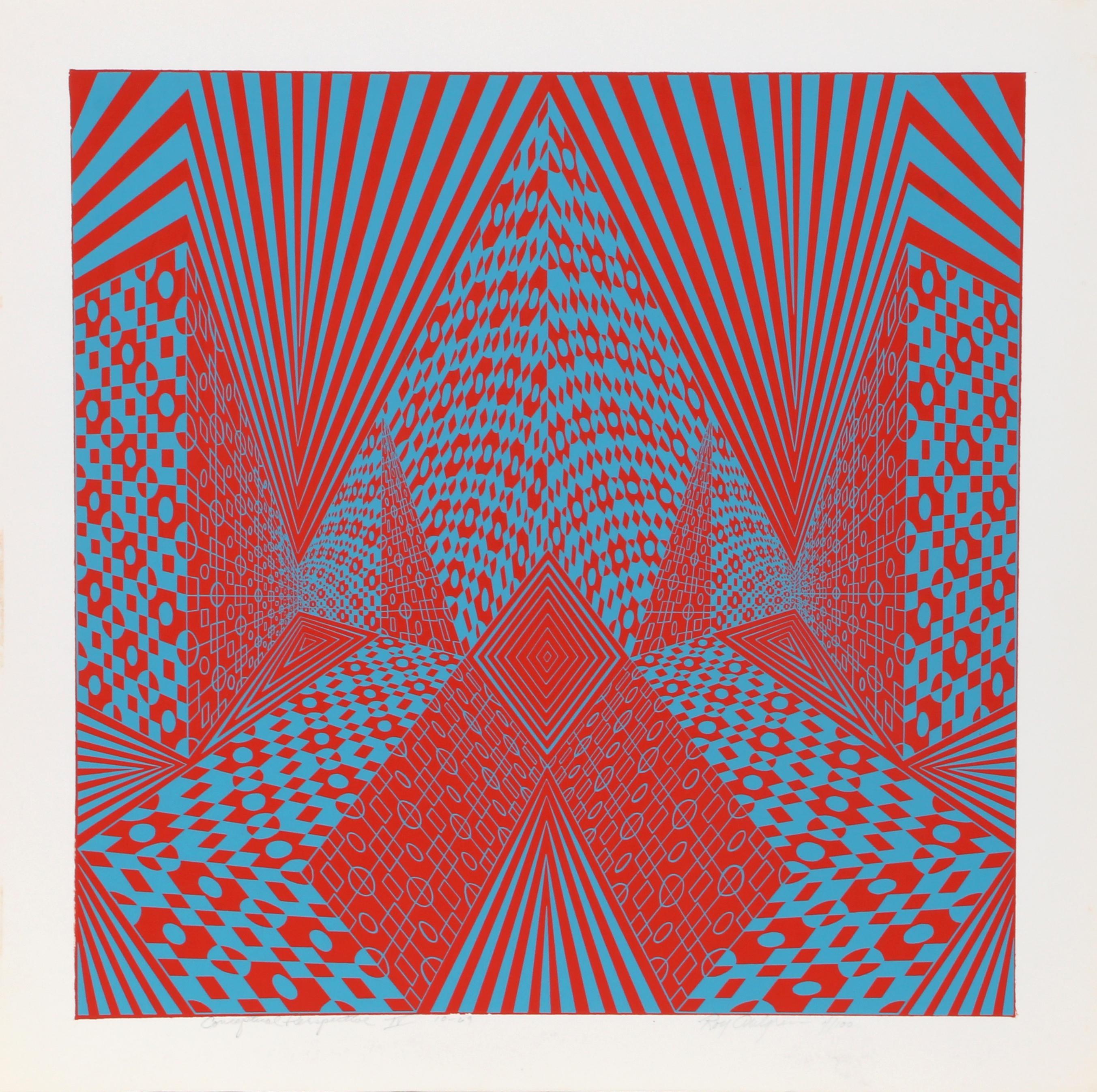 Roy Ahlgren - "Megapolis II", Serigraph by Roy Ahlgren c1970 For Sale ...