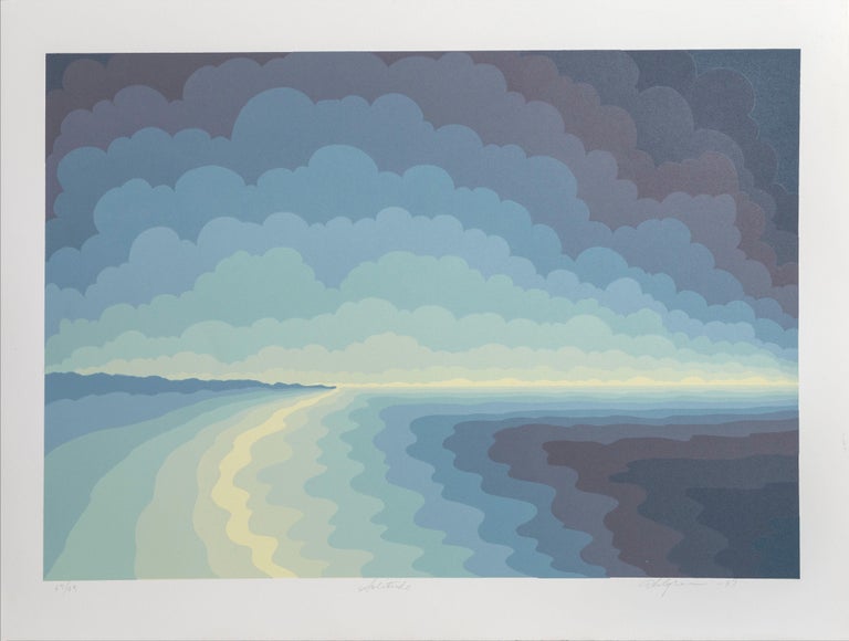Roy Ahlgren - Solitude, OP Art Seascape by Roy Ahlgren For Sale at 1stDibs