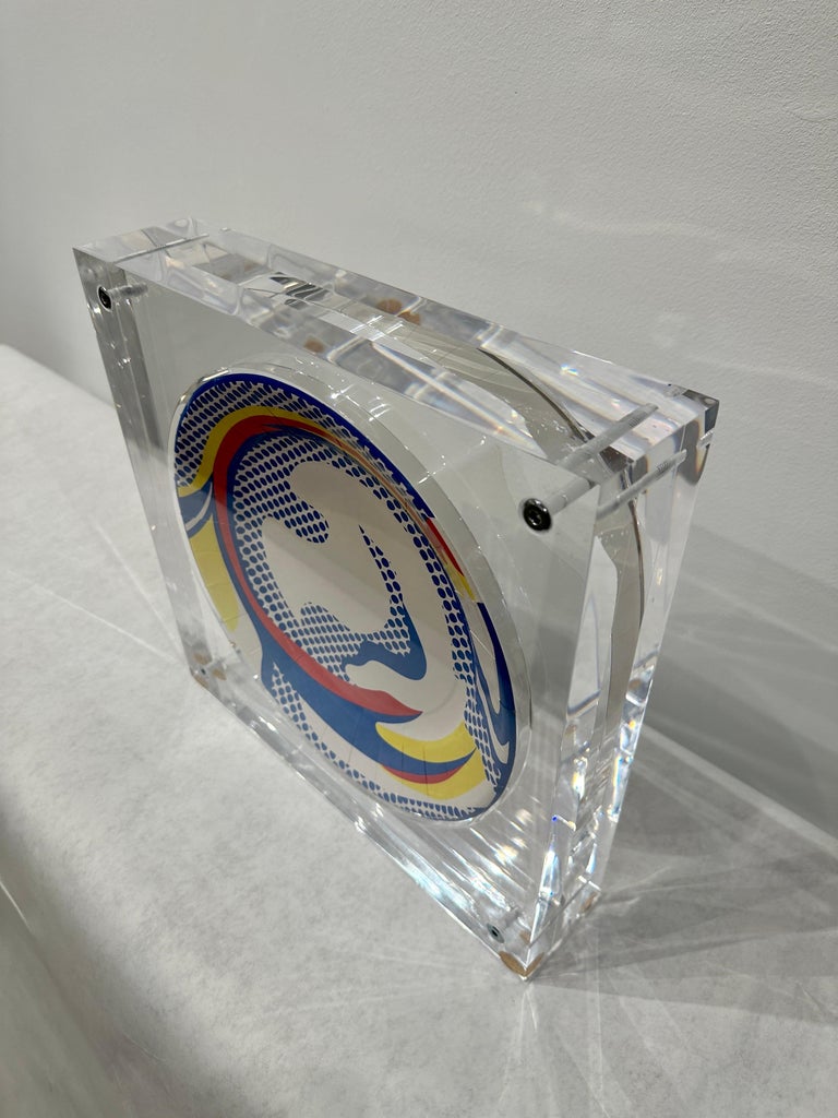 Roy Lichtenstein "Paper Plate" Original Encased in Heavy Custom Lucite ...