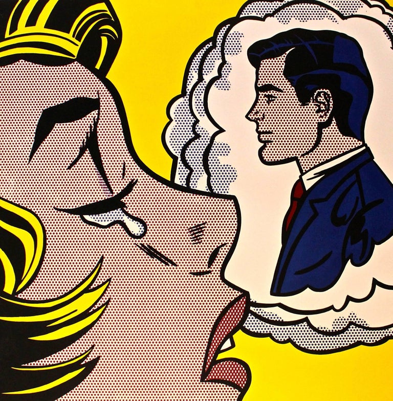 Roy Lichtenstein Pop Art Poster of 1961 Painting "Thinking of Him" at ...