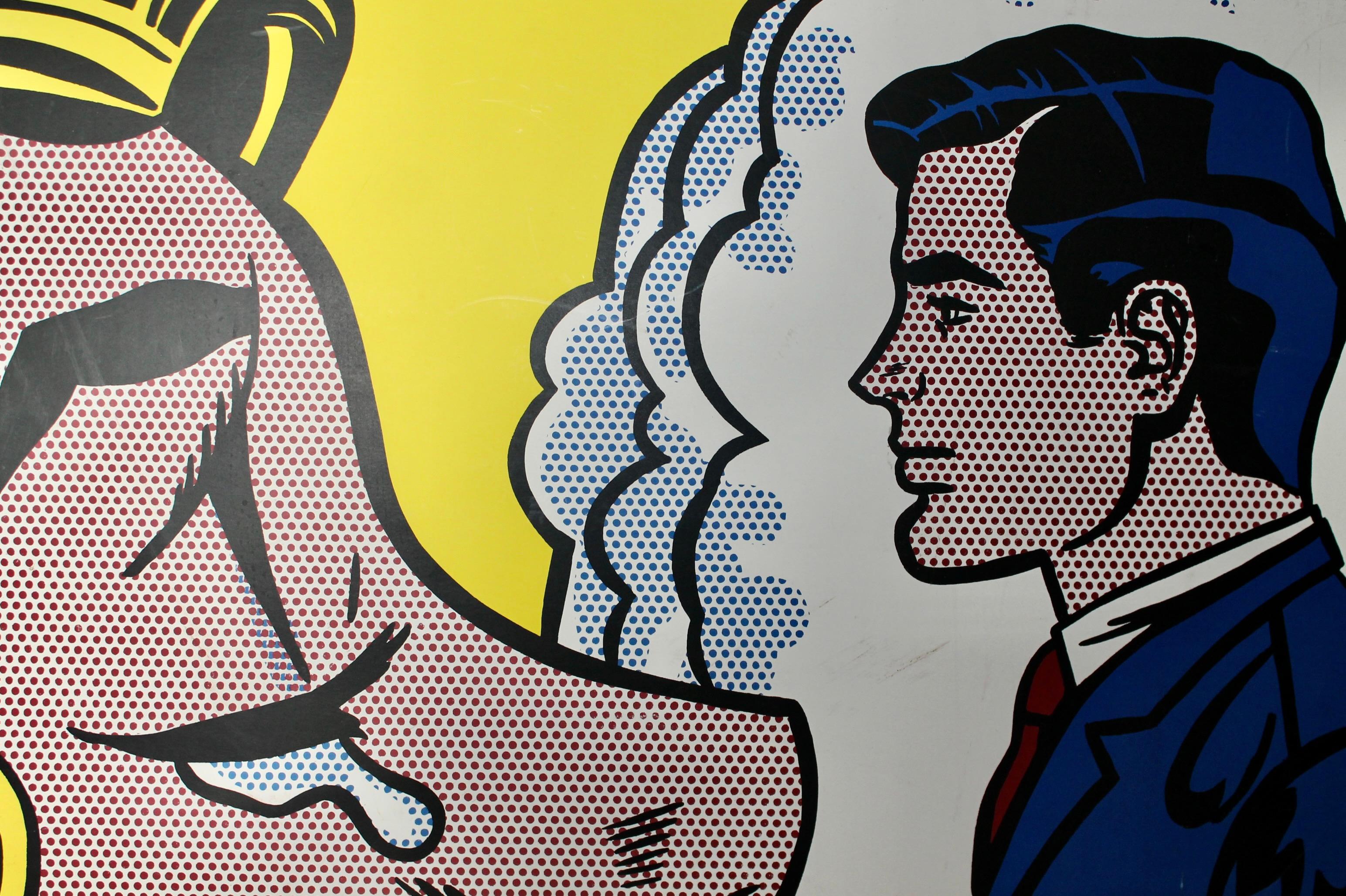 Roy Lichtenstein Pop Art Poster of the 1961 Painting 'Thinking of Him ...