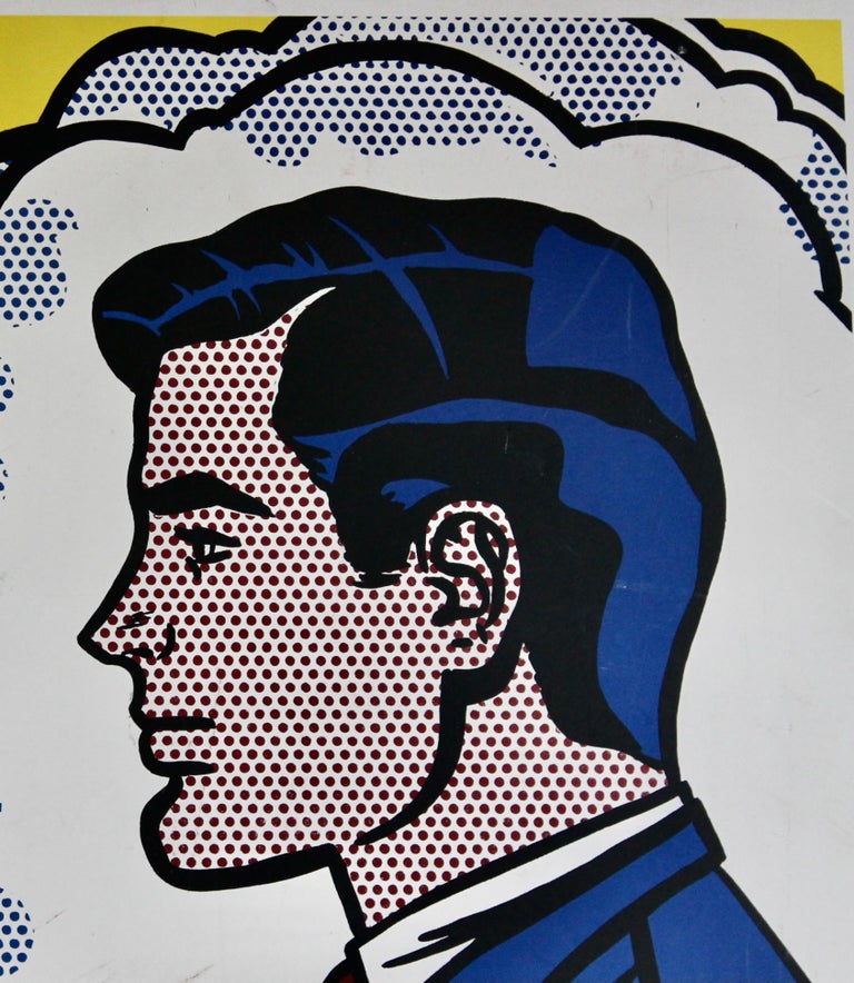 Roy Lichtenstein Pop Art Poster of the 1961 Painting 'Thinking of Him' For Sale at 1stDibs