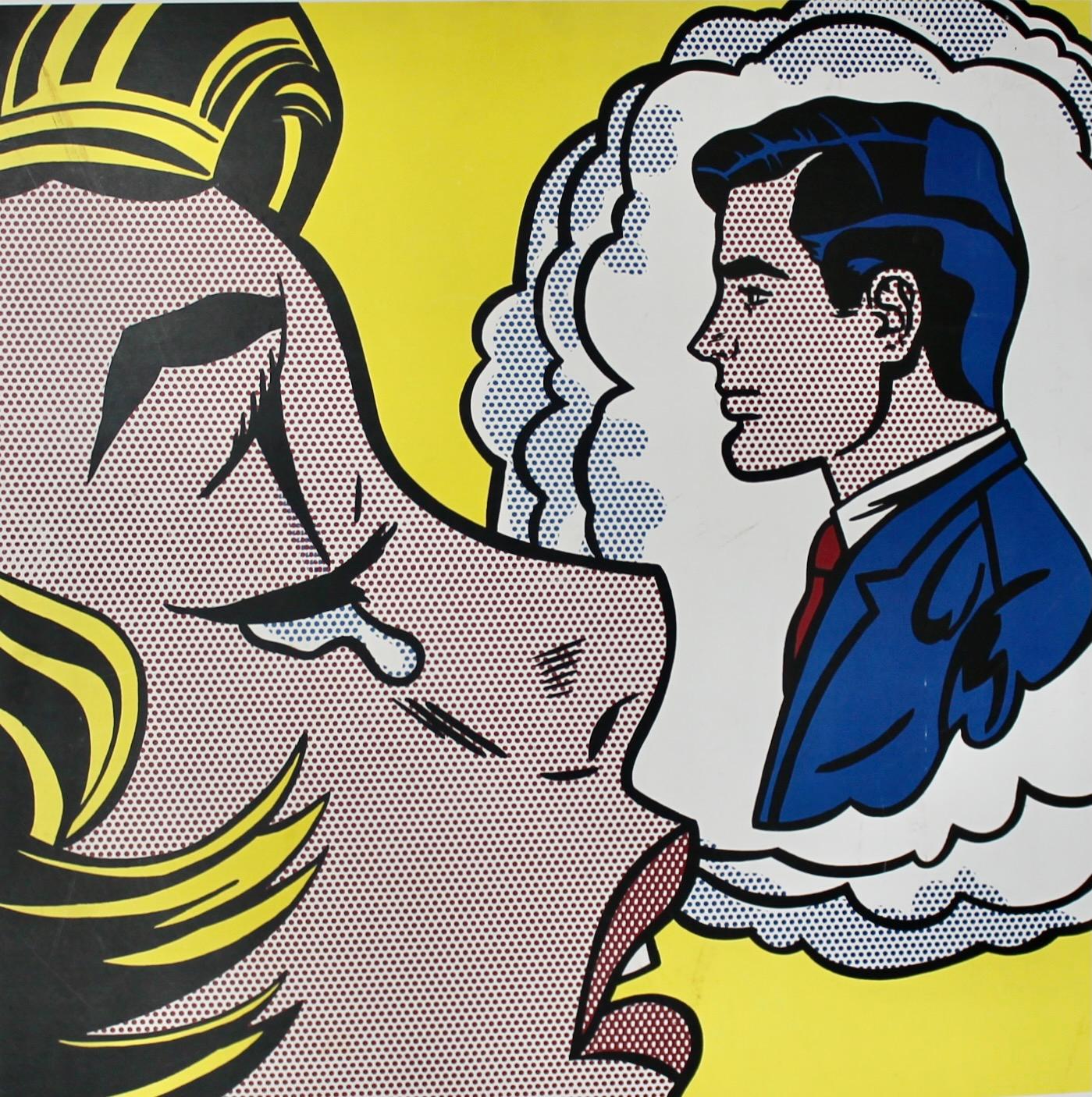 Roy Lichtenstein Pop Art Poster of the 1961 Painting 'Thinking of Him' For Sale at 1stDibs