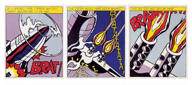 Roy Lichtenstein - 'As I Opened Fire' (Triptych) — First Edition, 1960s Pop Art Icon For Sale at ...