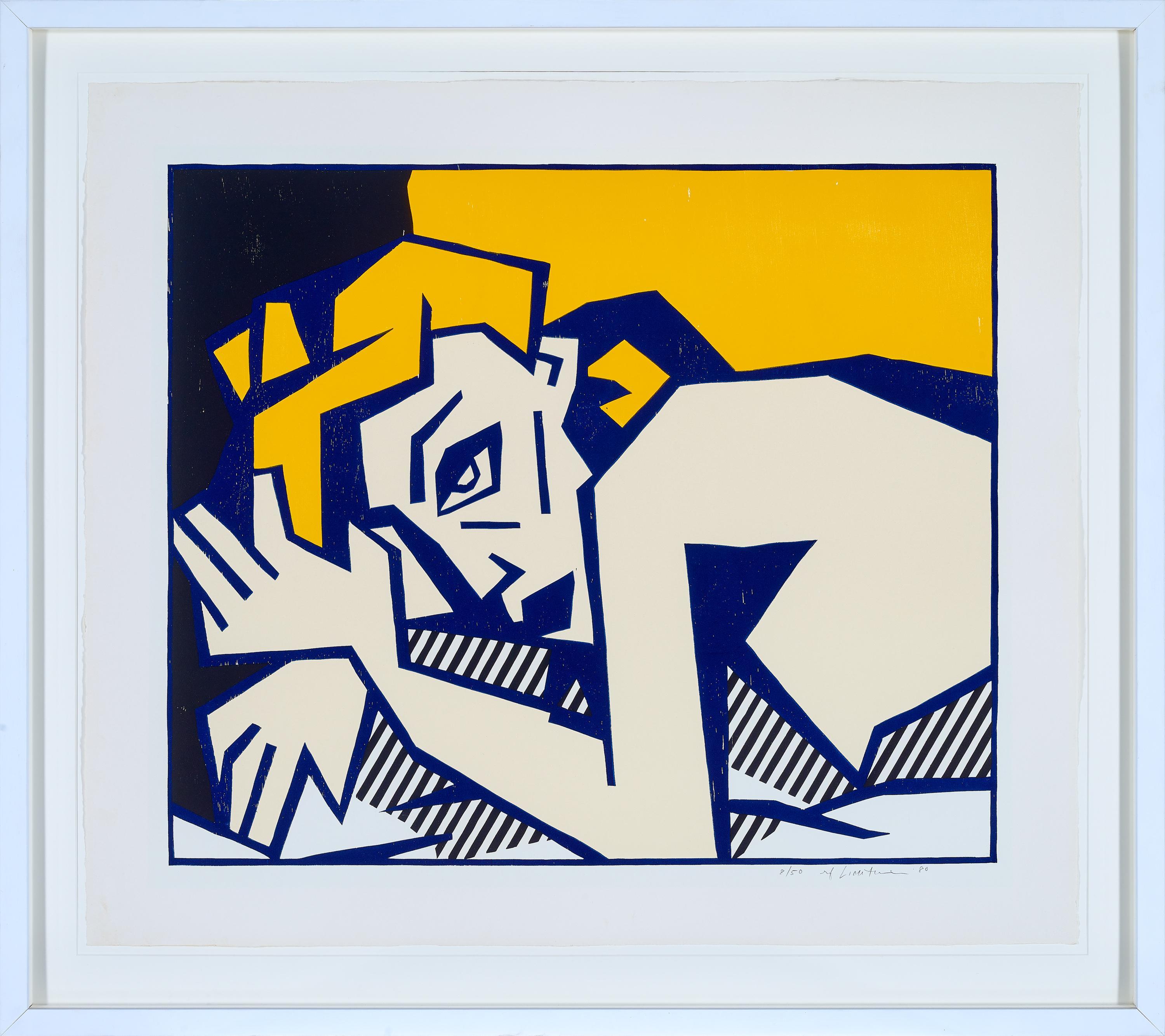 Roy Lichtenstein Reclining Nude From Expressionist Woodcut Series Roy Lichtenstein Reclining Nude From Expressionist Woodcut Series