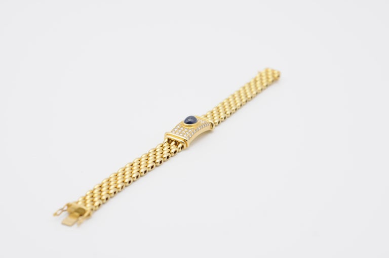 Royal 18k Yellow Gold Bracelet Sapphire, Diamonds For Sale at 1stDibs