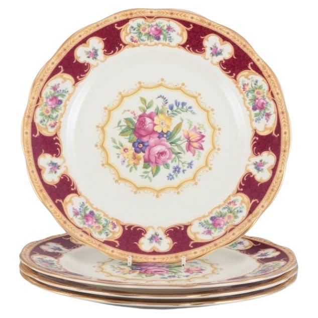 Royal Albert, England. Set of six "Lady Hamilton" plates with floral ...