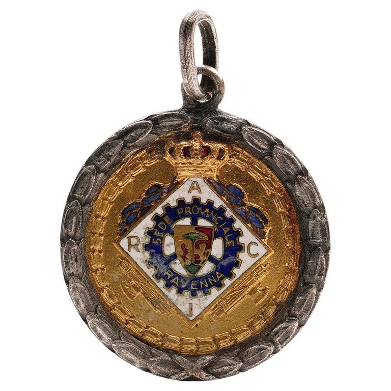 Royal Automobile Club of Italy RACI Ravenna Italian Enamel Crown Car ...