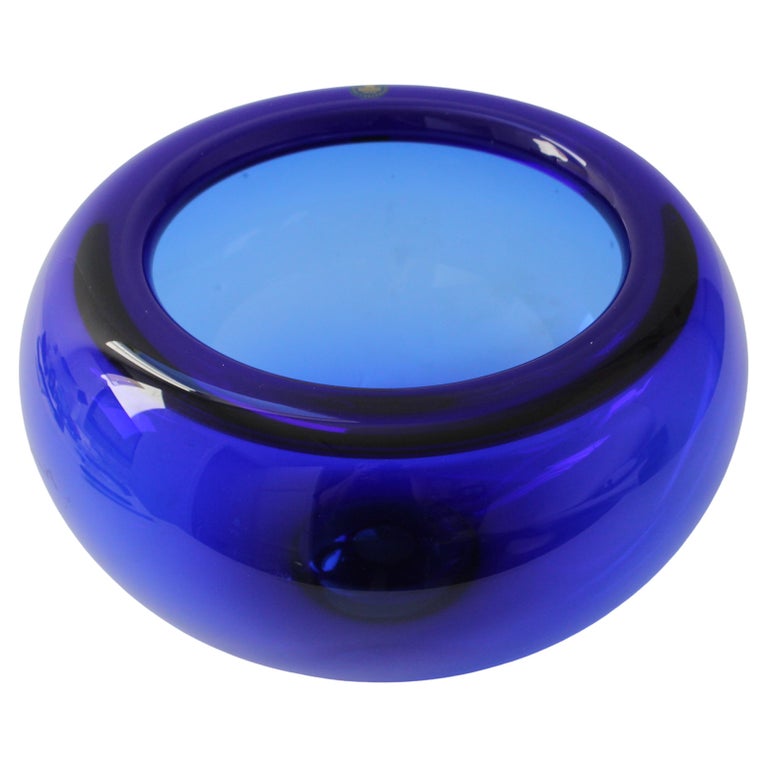 Royal Copehagen Cobalt Blue Crystal Bowl at 1stDibs