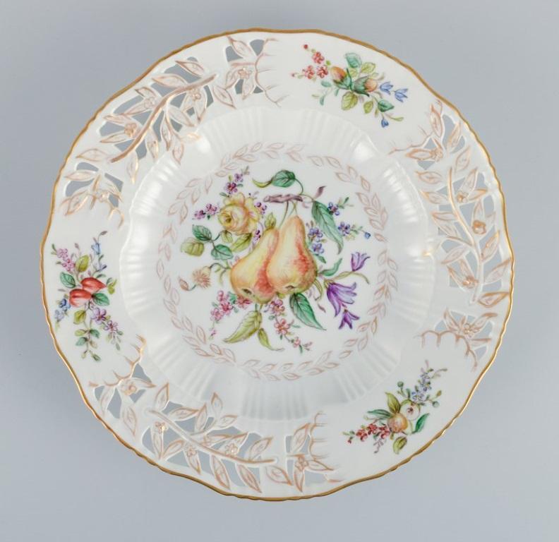 Royal Copenhagen, a Set of Six Antique Dinner Plates with Reticulated ...