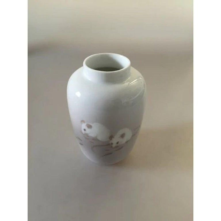 Royal Copenhagen Art Nouveau Unique Vase with Mice by Frederik August ...