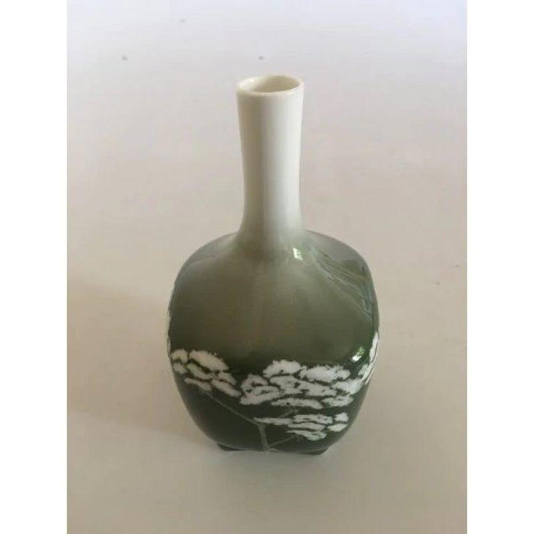 Royal Copenhagen Art Nouveau Vessel Vase W Angelica Sylvestris Flower ...