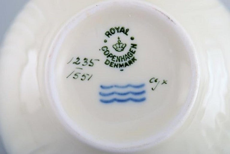 Royal Copenhagen Creme Curved Tea Service for Eight People, Mid-20th ...