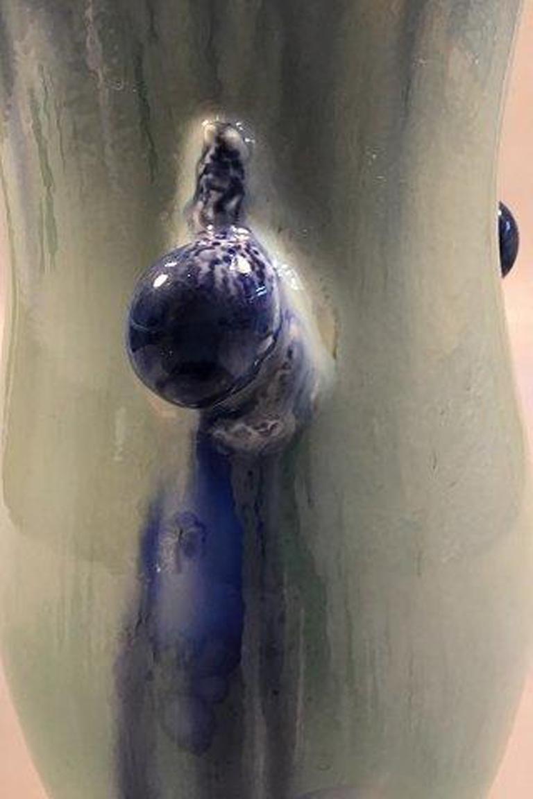 Royal Copenhagen Crystalline Vase by Valdemar Engelhardt with 3 Snails ...