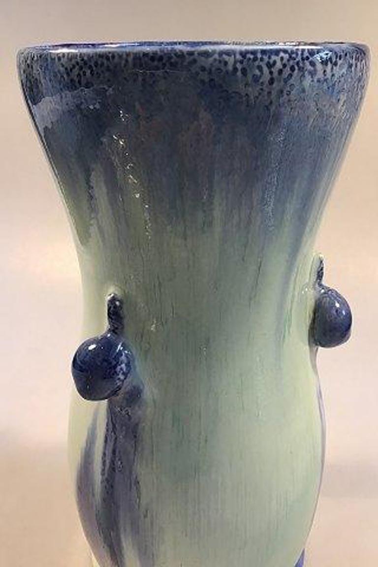 Royal Copenhagen Crystalline Vase by Valdemar Engelhardt with 3 Snails ...