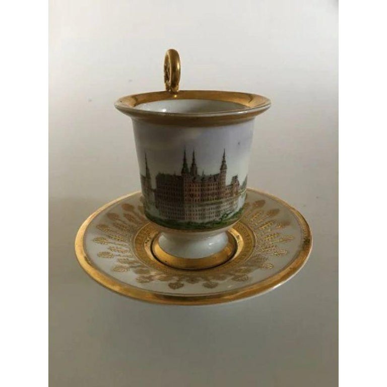 Royal Copenhagen Empire Lion Cup with Motif of Frederiksborg Castle For ...