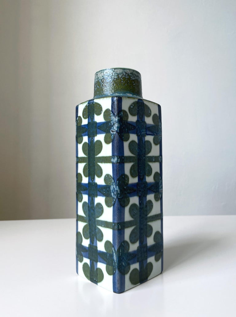 Royal Copenhagen Organic Modern Green Blue Vase, Nils Thorsson, 1960s at 1stDibs