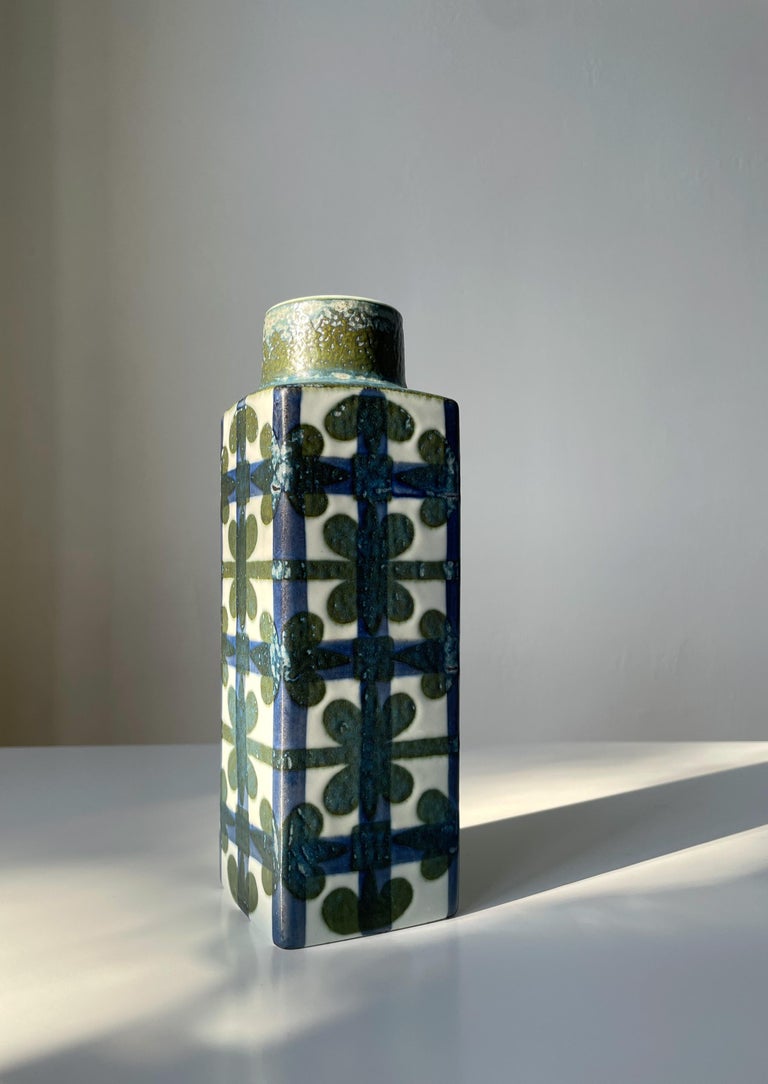 Royal Copenhagen Organic Modern Green Blue Vase, Nils Thorsson, 1960s ...