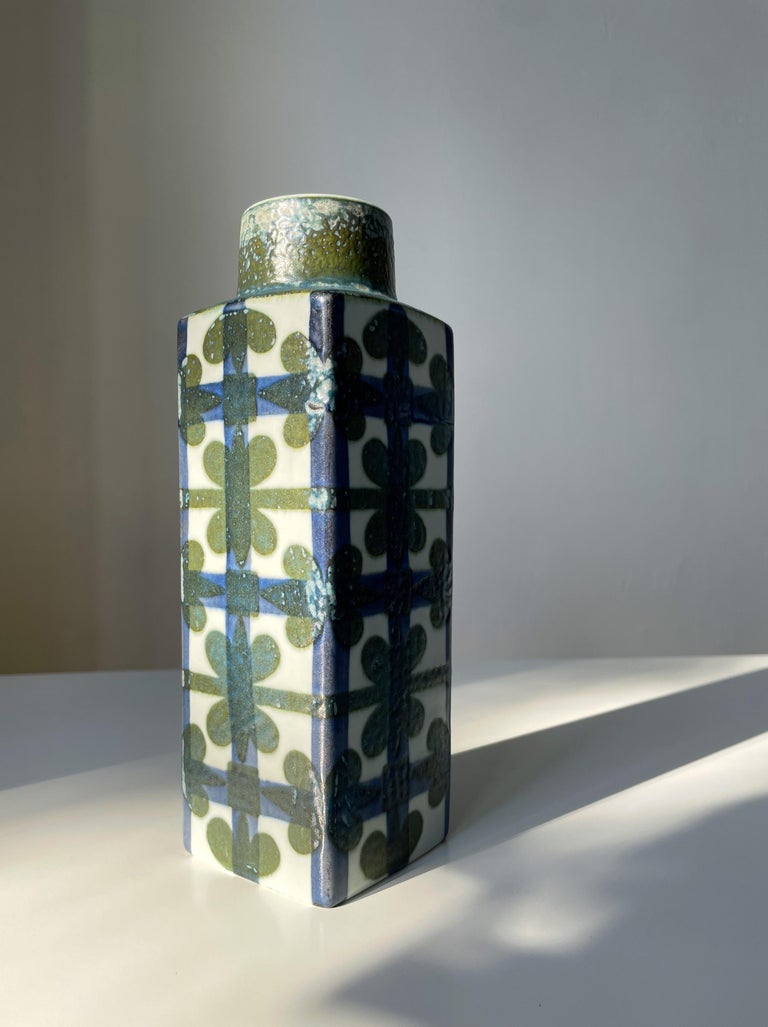 Royal Copenhagen Organic Modern Green Blue Vase, Nils Thorsson, 1960s ...