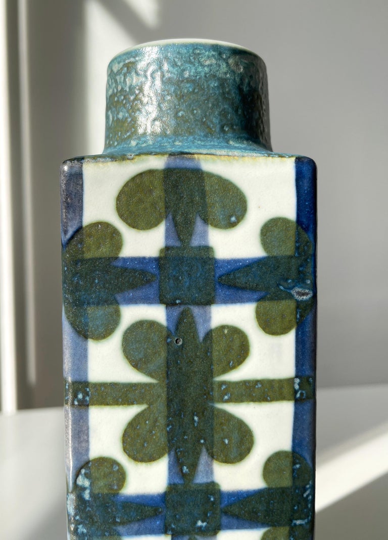 Royal Copenhagen Organic Modern Green Blue Vase, Nils Thorsson, 1960s at 1stDibs