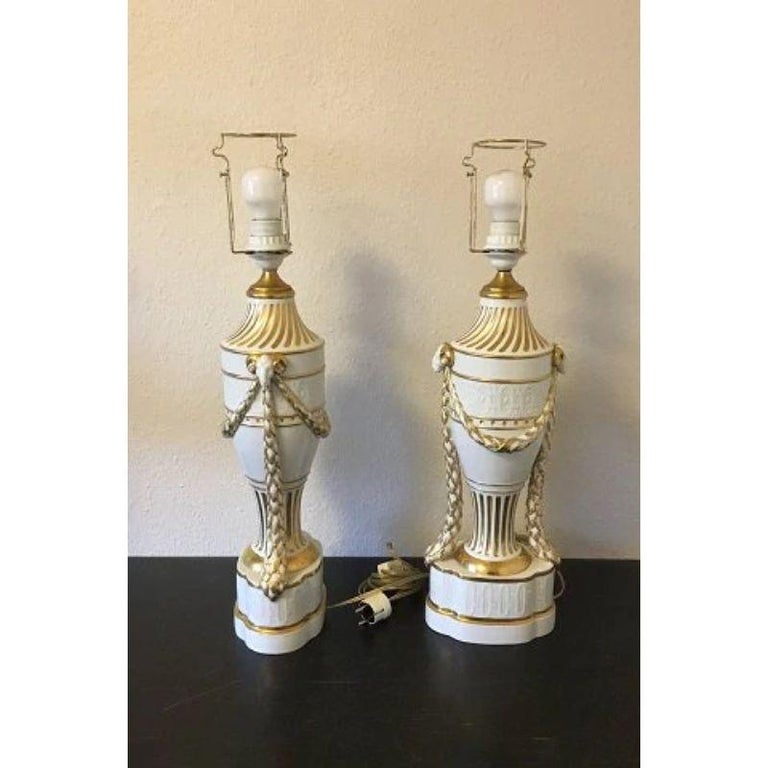Royal Copenhagen Pair of Baluster-Shaped Lamps For Sale at 1stDibs