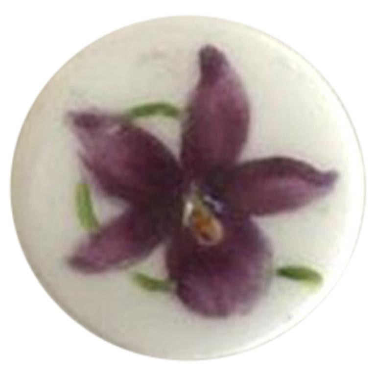 Royal Copenhagen Porcelain Button with Hand-Painted Flower Motif For ...