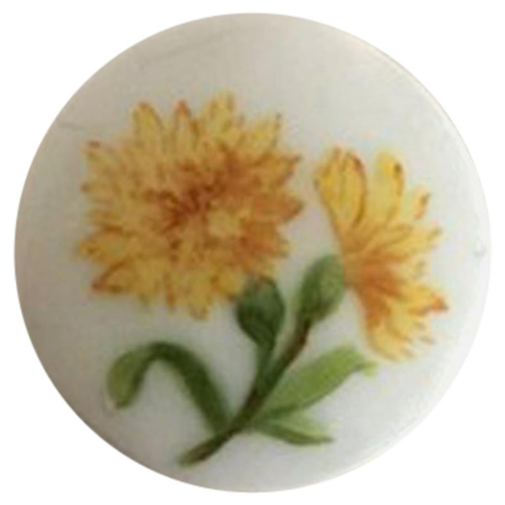Royal Copenhagen Porcelain Button with Hand-Painted Flower Motif For ...