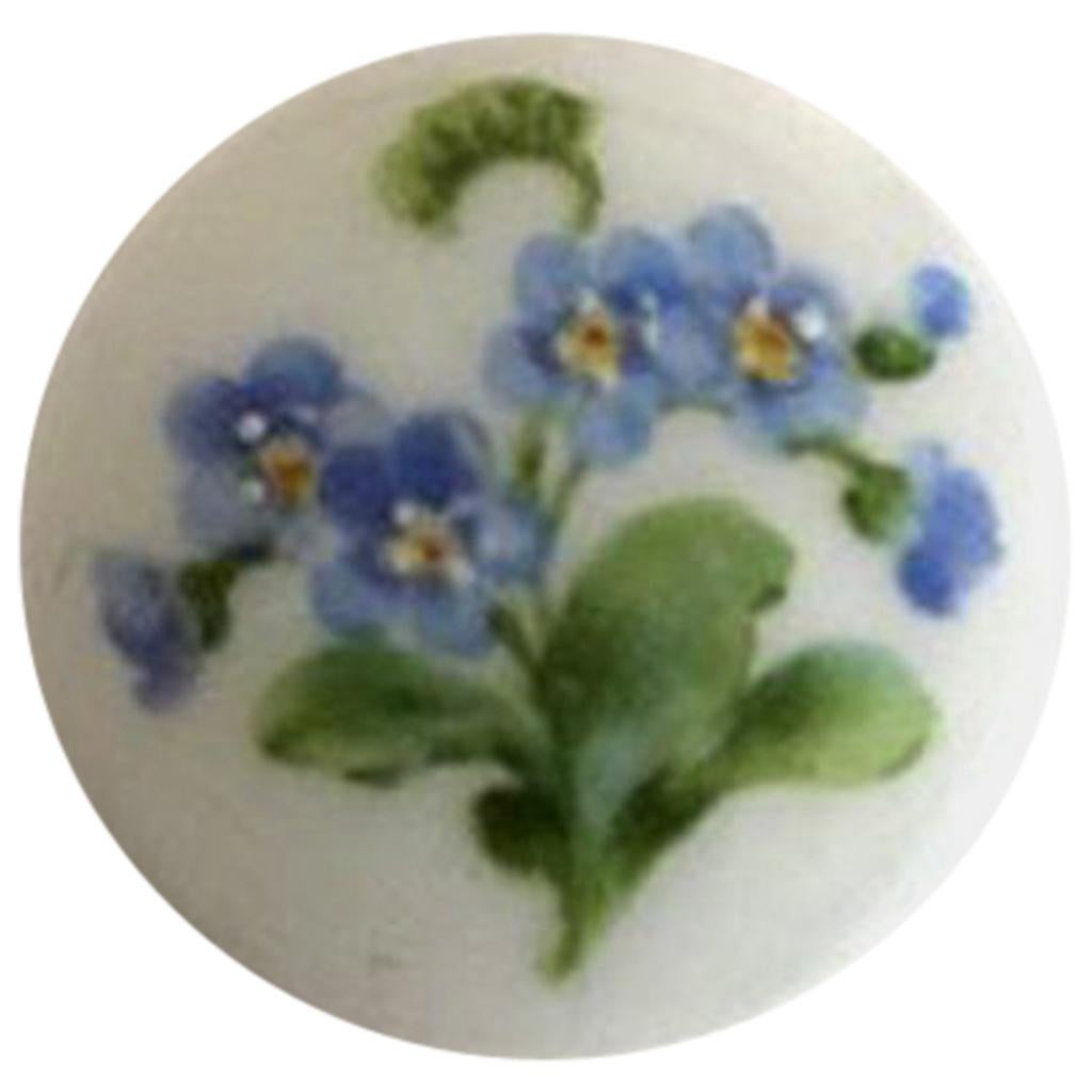 Royal Copenhagen Porcelain Button with Hand-Painted Flower Motif at 1stDibs