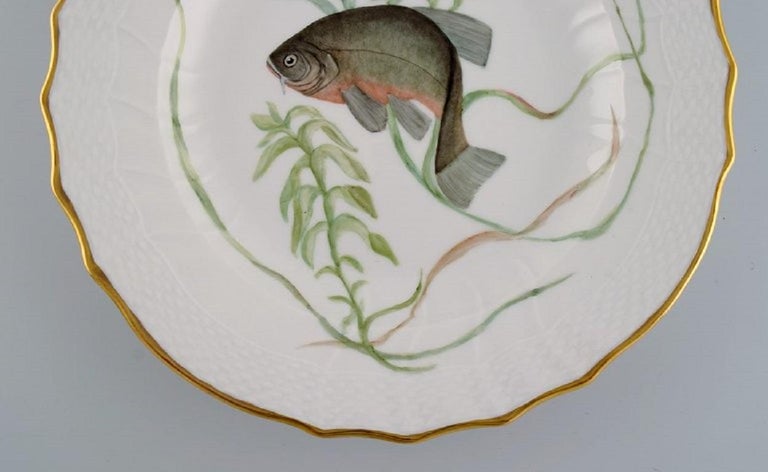 Royal Copenhagen Porcelain Dinner Plate with Hand-Painted Fish Motif ...