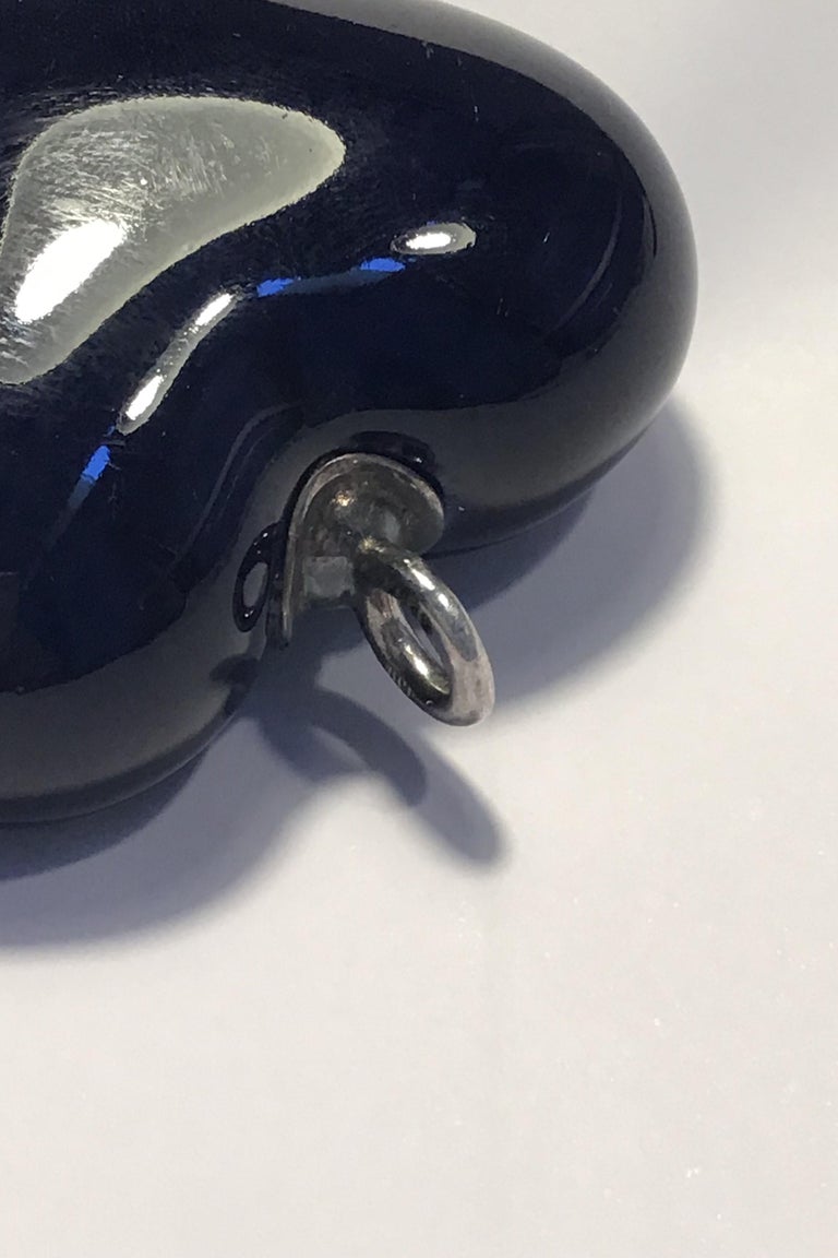 Royal Copenhagen Royal Navy Blue Heart Pendant in Porcelain at 1stDibs