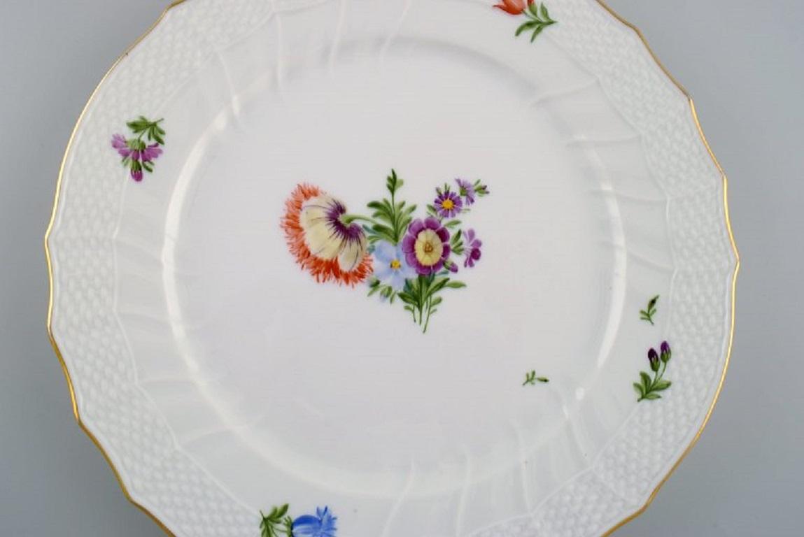 Royal Copenhagen Saxon Flower, Seven Dinner Plates in Hand-Painted ...