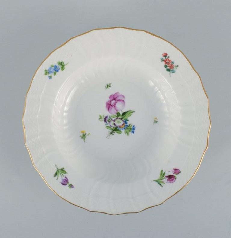 Royal Copenhagen Saxon Flower, Six Deep Plates in Hand-Painted ...