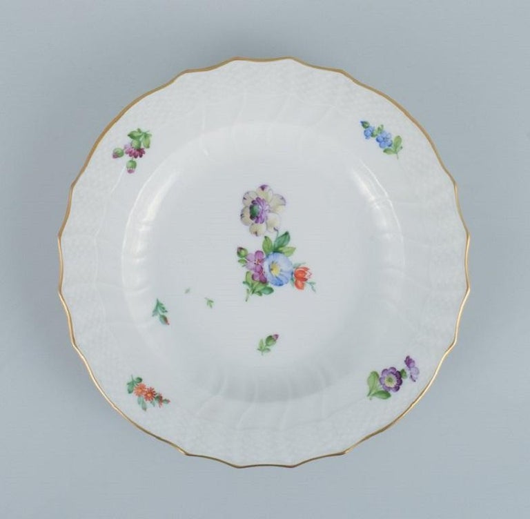 Royal Copenhagen Saxon Flower, Six Dinner Plates in Hand-Painted ...