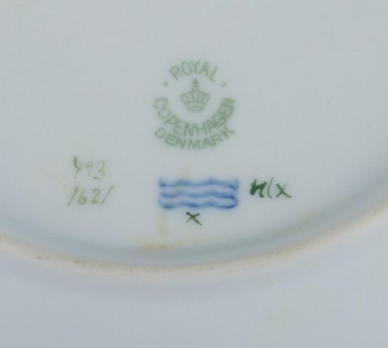 Royal Copenhagen Saxon Flower, Six Dinner Plates in Hand-Painted ...