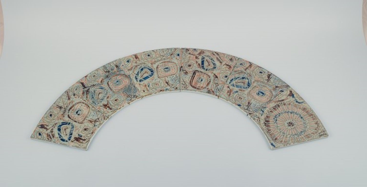 Royal Copenhagen, six Baca faience tiles with patterned glaze. Model ...