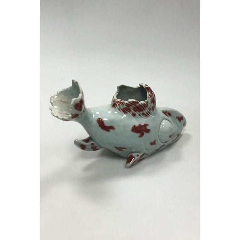 Royal Copenhagen Vase Shaped like a Fish 'Knurhane?' For Sale at 1stDibs