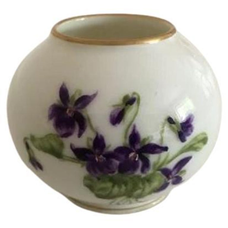 Royal Copenhagen Vase with Purple Flower Motif For Sale at 1stDibs