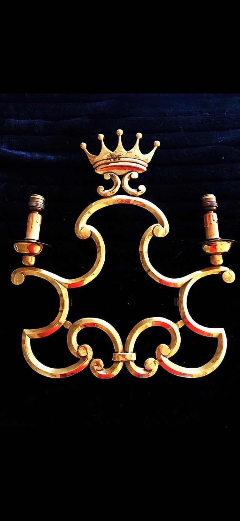 Royal Crown Bronze Wall Lighting by Valenti, Spain, 1970 For Sale at ...